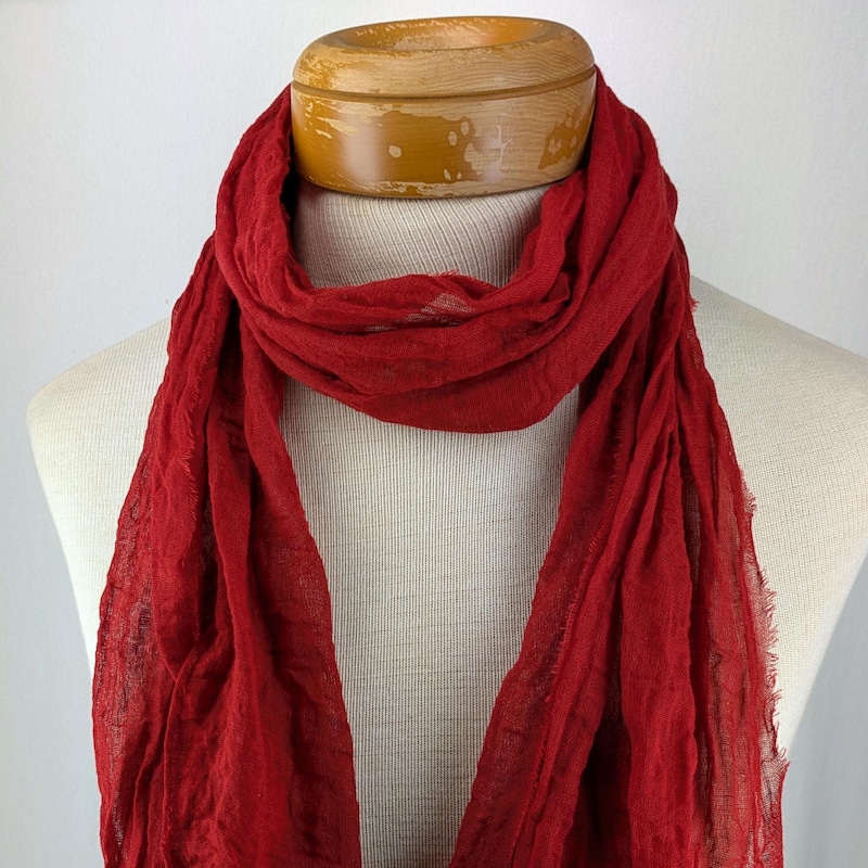 Red Triangle Scarf Cotton - Etsy