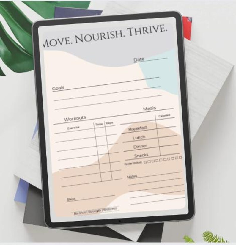Daily Health Journal | Printable Digital Wellness Planner | 8.5x11 & A4 ...