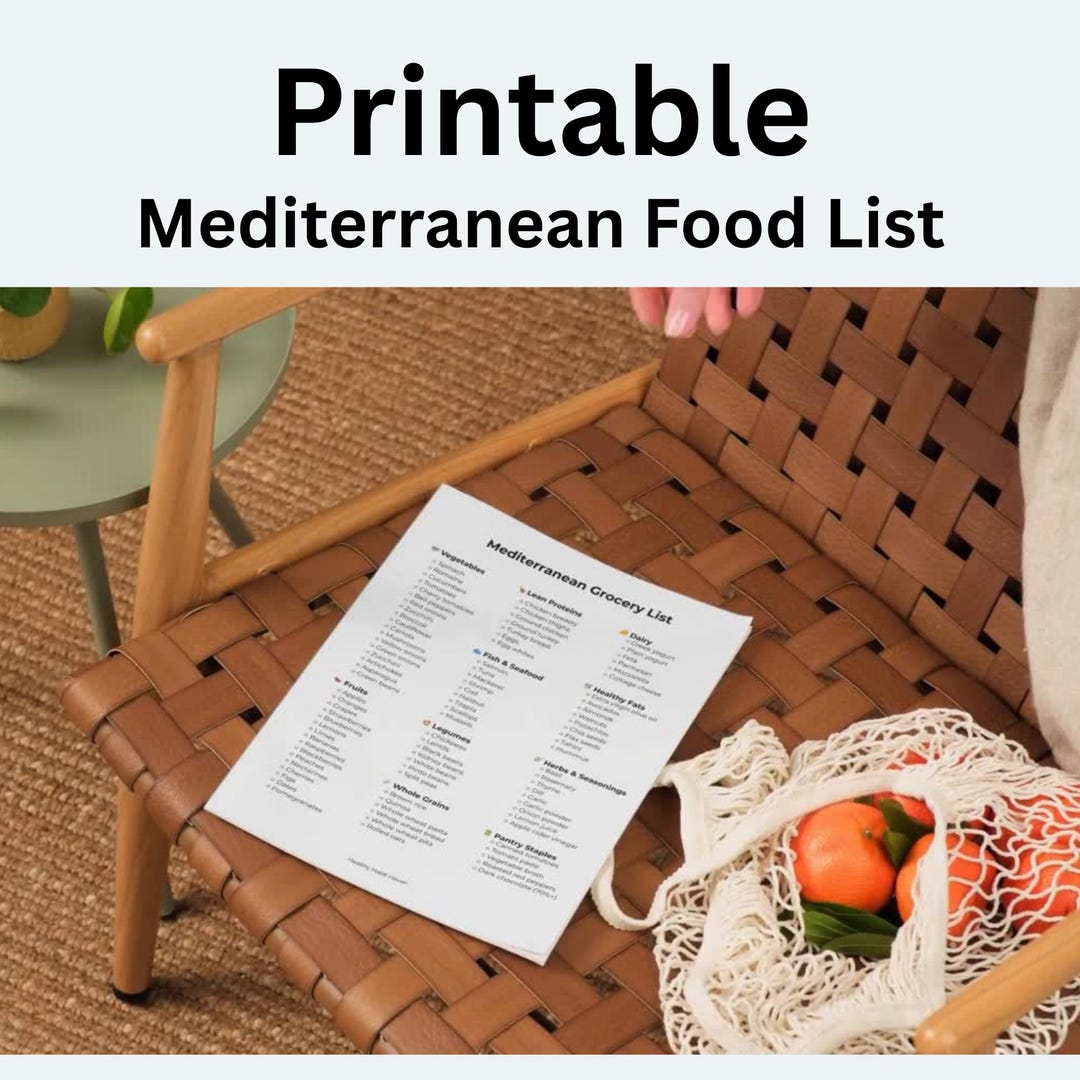 Mediterranean Diet Food List, Beginner Grocery Shopping (digital ...