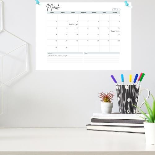 2025-2026 Printable Minimalist Calendar | Clean & Simple Sunday Start ...