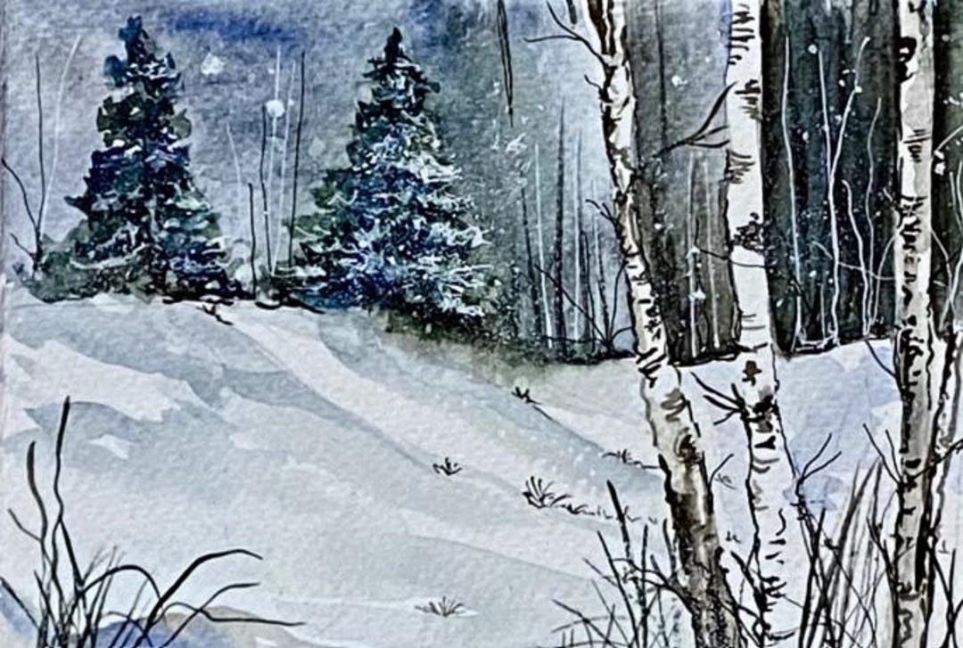 Winter Collection, Hand Painted Card, Greetings Card for Loved Ones - Etsy