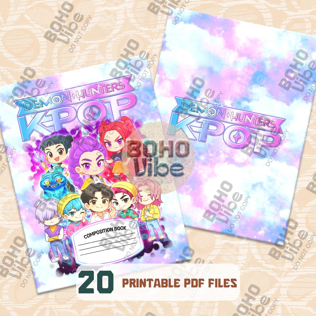 Bundle 20 Kpop Demon Hunters Composition Notebook Covers PDF Files ...