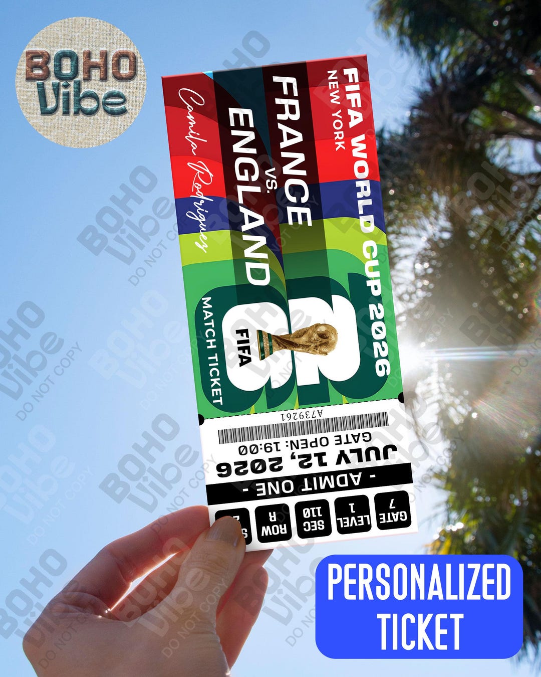 Personalized World Cup 2026 Ticket | World Cup 26 Ticket | Matchday ...