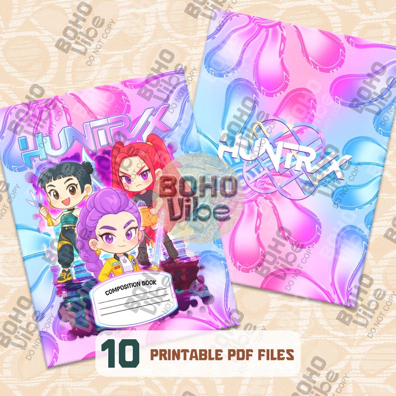 Bundle 10 Huntrix Kpop Demon Hunters Composition Notebook Covers PDF ...