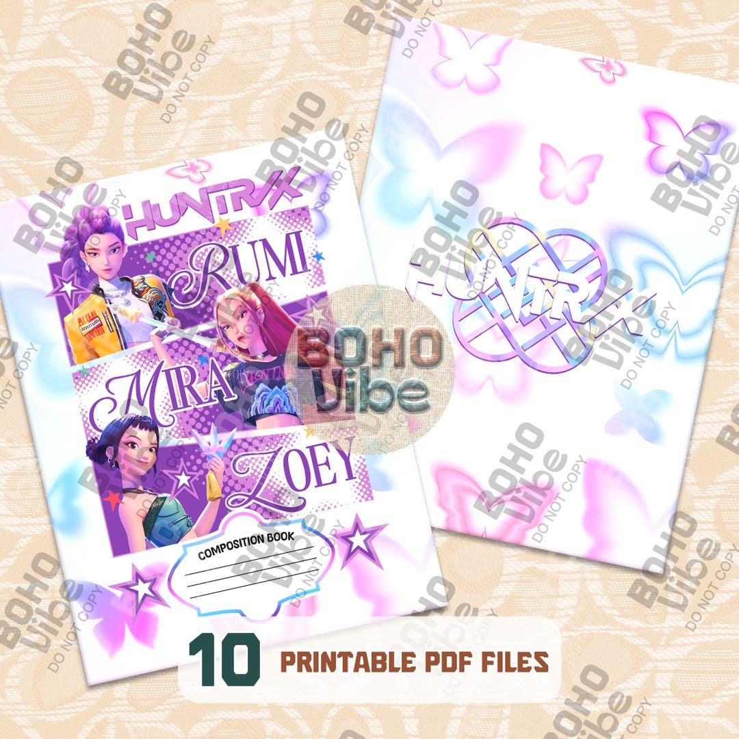 Bundle 10 Huntrix Kpop Demon Hunters Composition Notebook Covers PDF ...