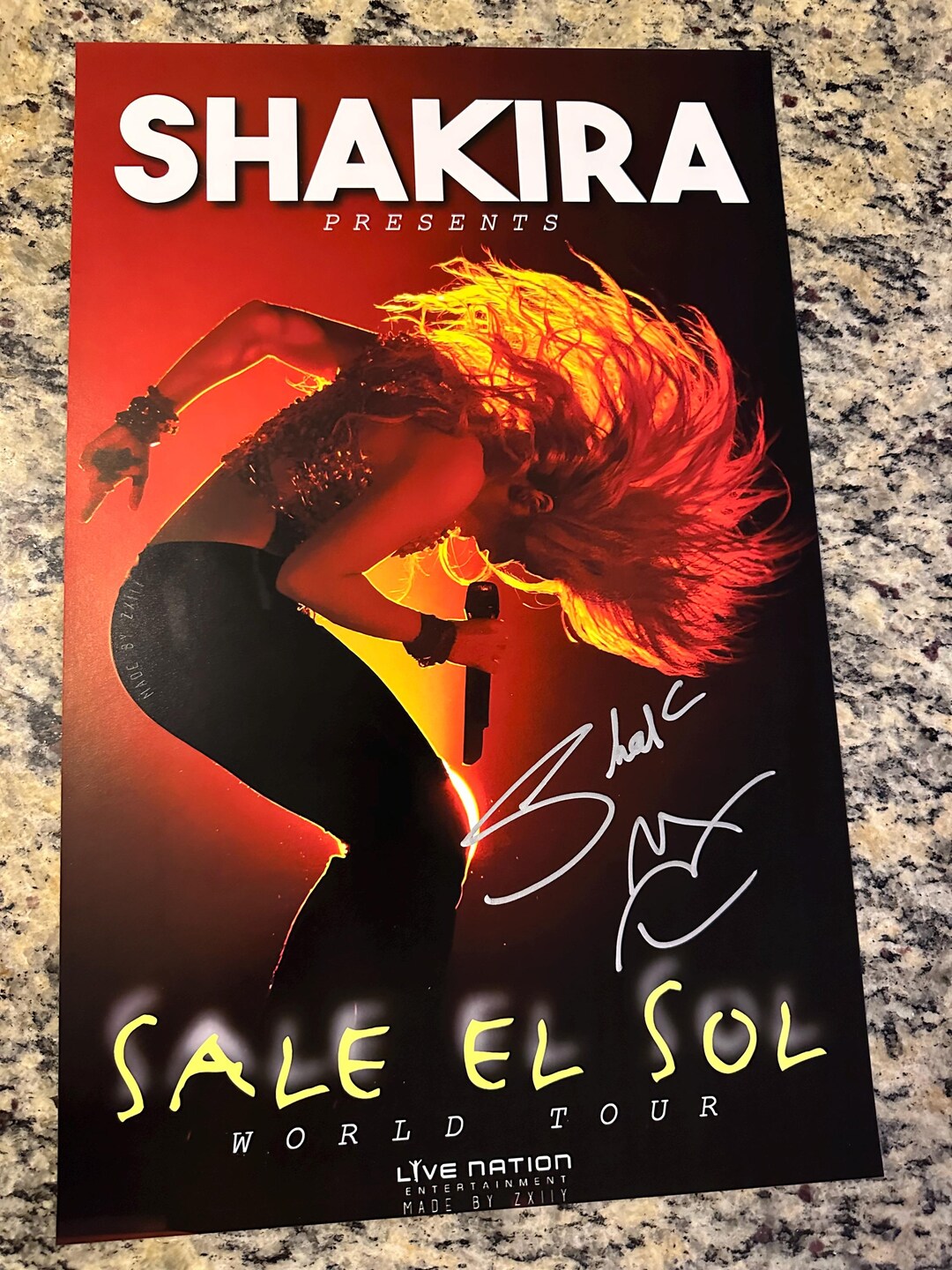 Shakira Signed Tour Poster 11x17 – Hand Signed Autograph W/ COA – Latin ...