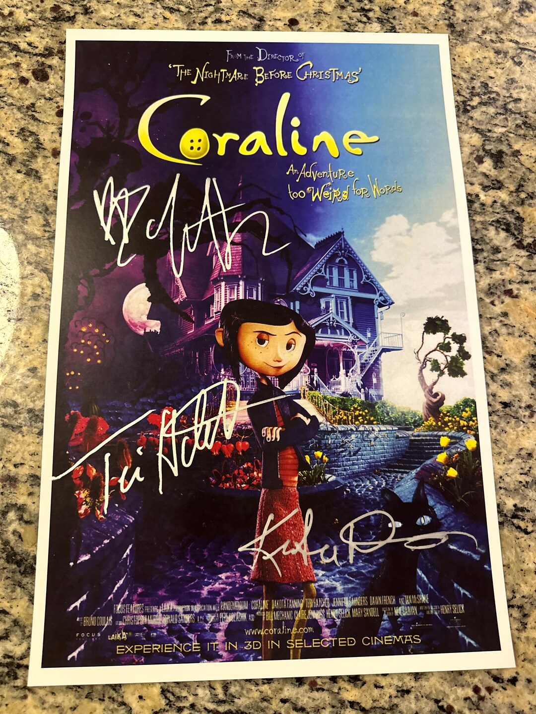 Coraline Signed Poster 11x17 – Hand Signed by Dakota Fanning, Teri ...