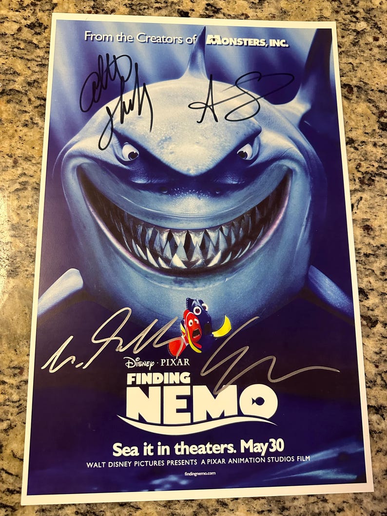 Finding Nemo Signed Poster 11x17 – Albert Brooks, Ellen Degeneres ...