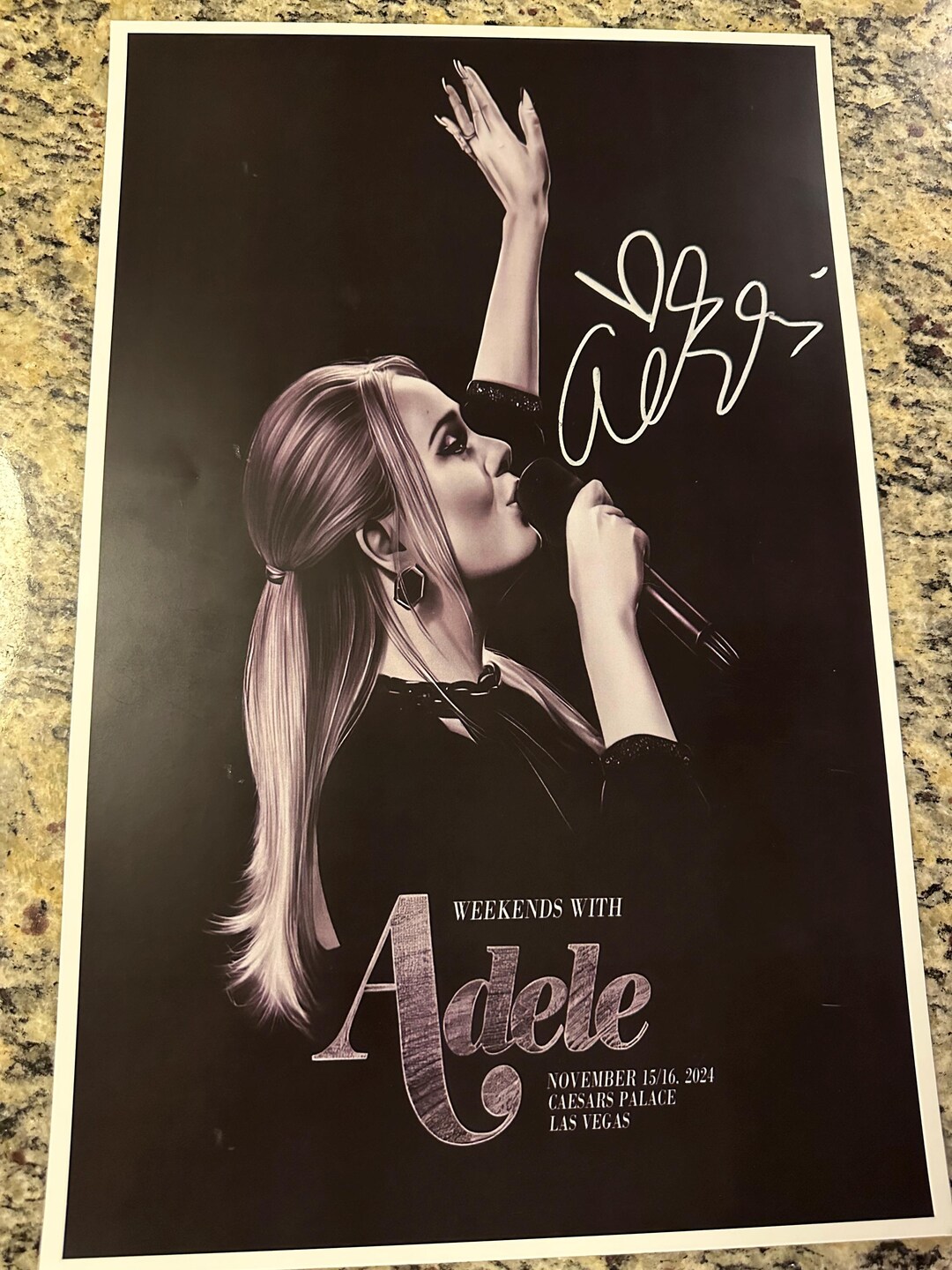 Adele Signed Caesars Palace Poster 11x17 – Hand Signed Autograph W/ COA ...
