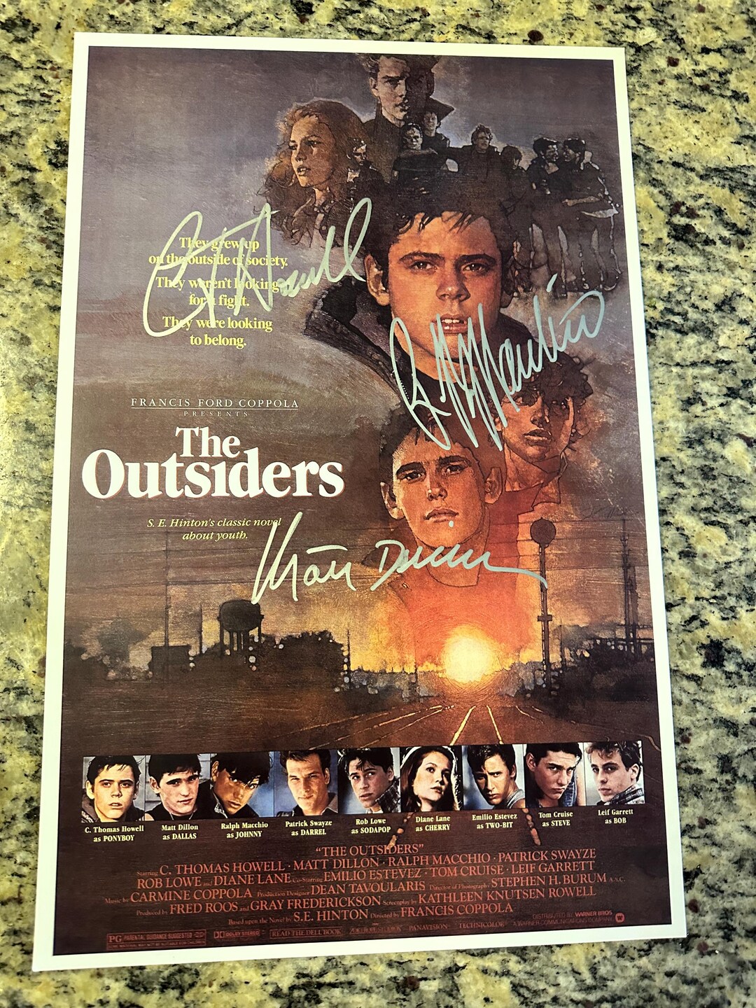 The Outsiders Hand Signed 11x17 Poster – C. Thomas Howell, Ralph ...