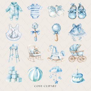 Baby Shower Clipart, Watercolor Newborn Clipart, Nursery Clipart, Baby ...