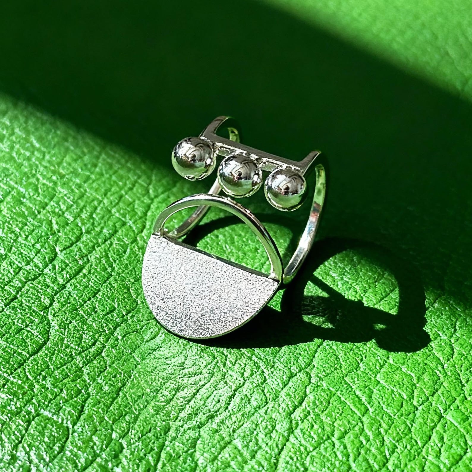 Sterling Silver Geometric Open Ring | Modern Adjustable Art Jewelry - Etsy