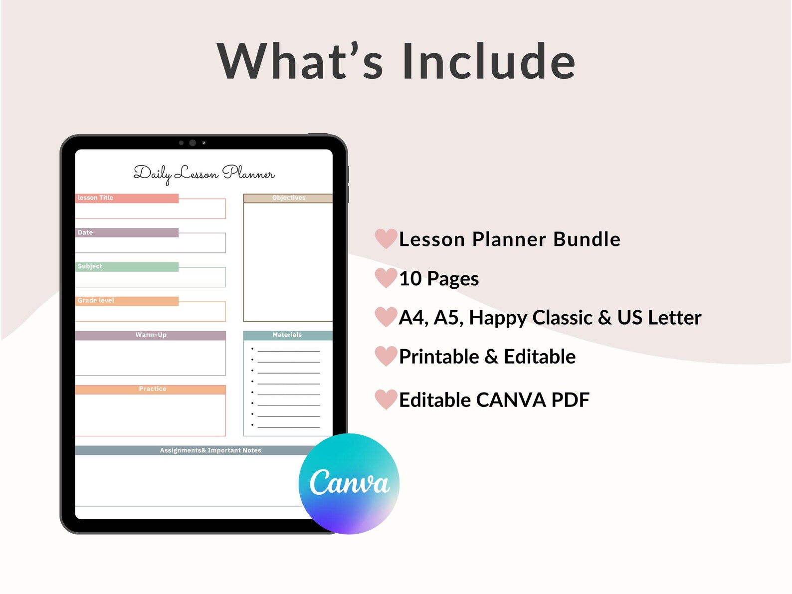 Lesson Planner Bundle, Weekly Lesson Plan, Teacher Lesson Planner ...