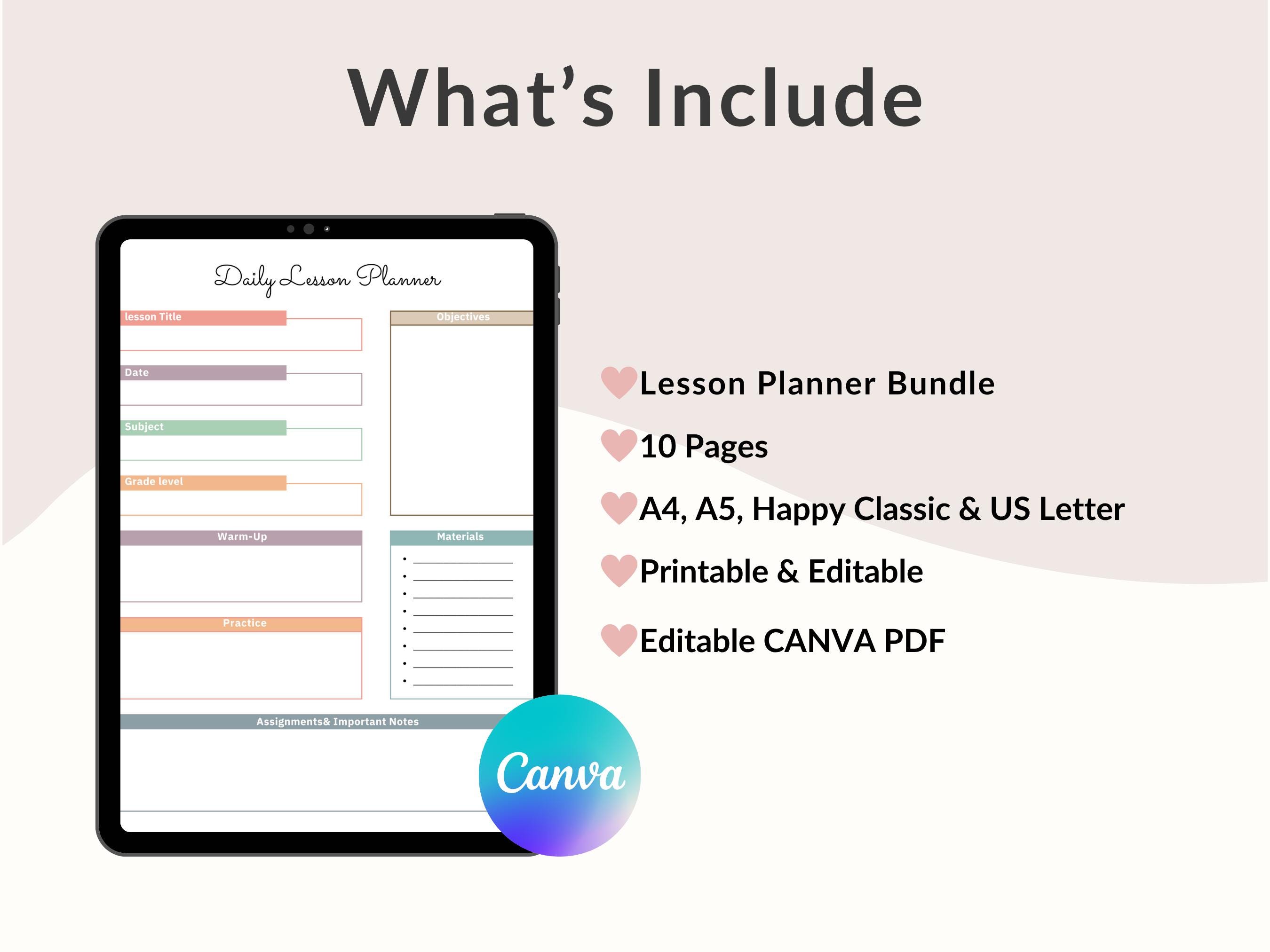 Lesson Planner Bundle, Weekly Lesson Plan, Teacher Lesson Planner ...