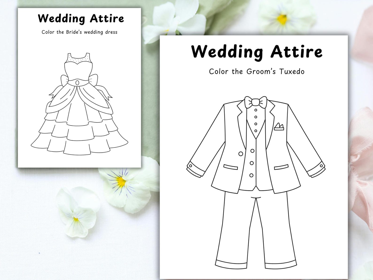 Wedding Activity Book for Kids, Wedding Color Book, Kids Wedding ...