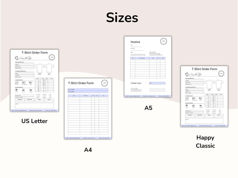 Editable T Shirt Order Form, T Shirt Invoice Template, Shirt Order ...