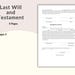 Last Will and Testament, End of Life Planner, Legal Document, Simple ...