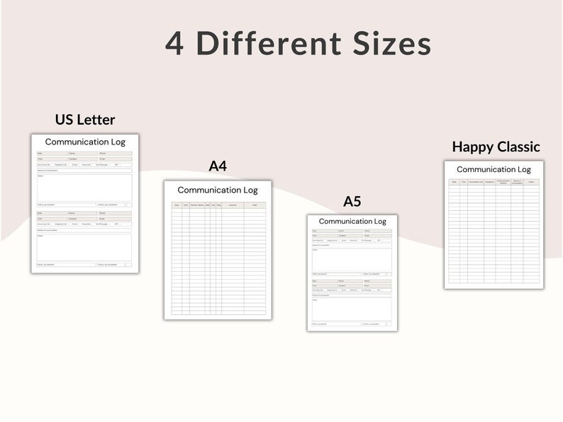 Communication Log Template, Call Log Template, Parent Communication ...