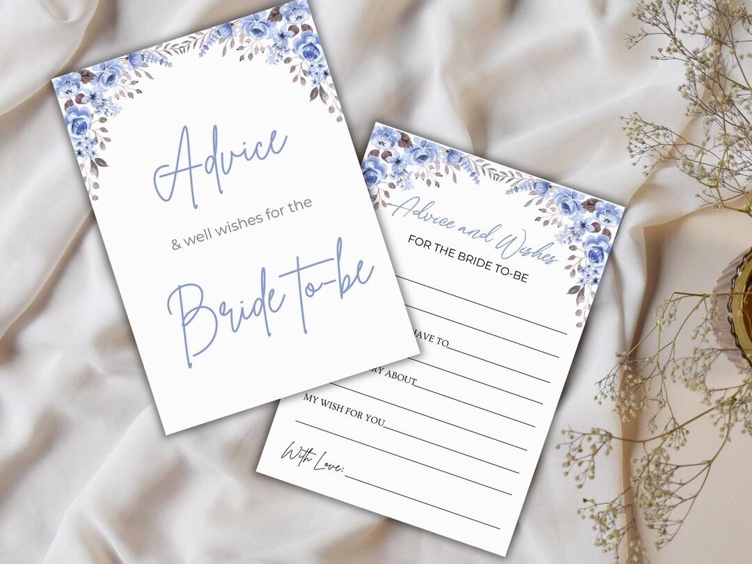 Advice and Well Wishes for the Bride, Wedding Wishes Card, Advice ...