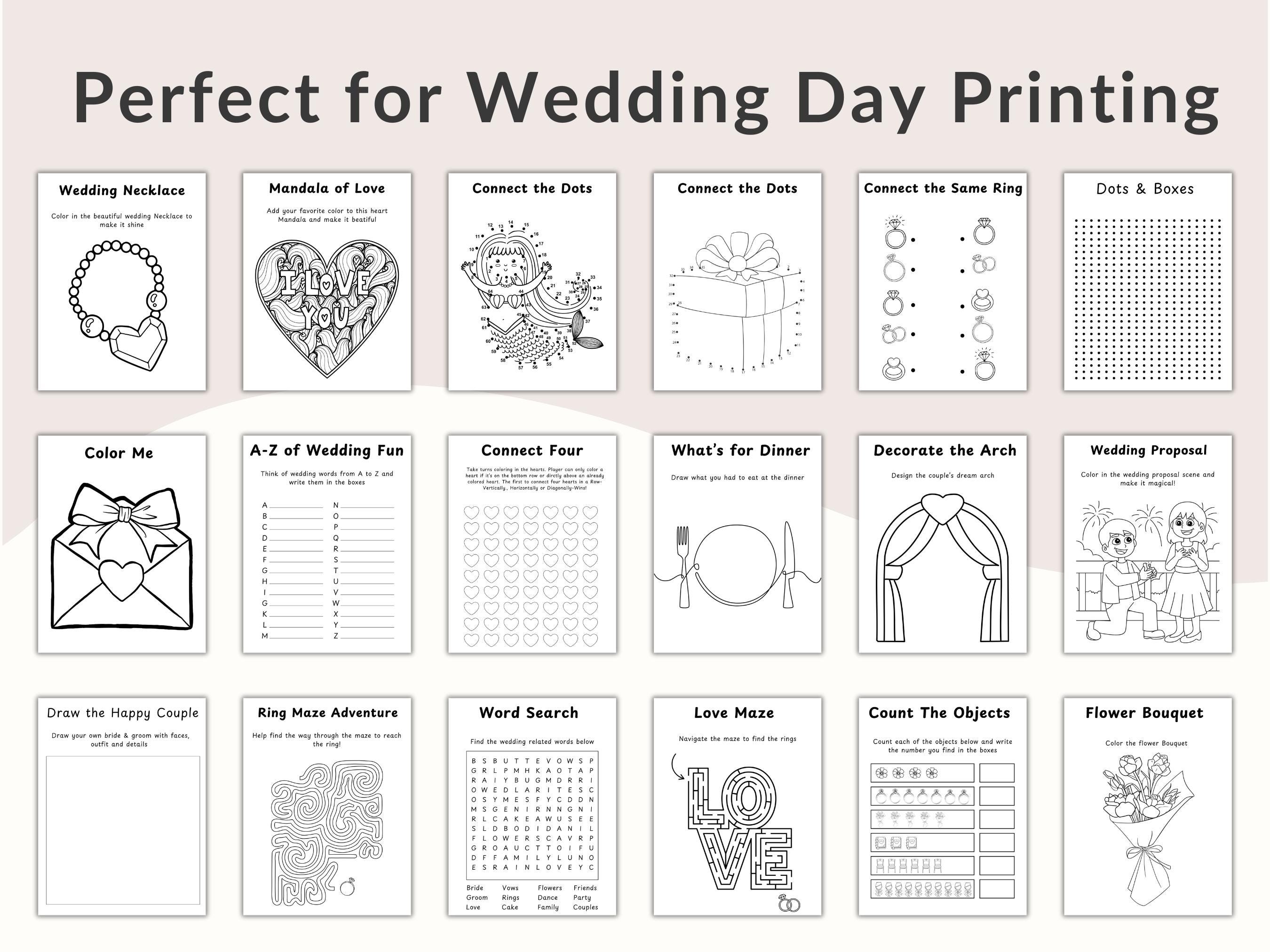 Wedding Activity Book for Kids, Wedding Color Book, Kids Wedding ...