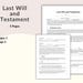 Last Will and Testament, End of Life Planner, Legal Document, Simple ...