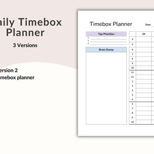 Daily Time Box Planner, Daily Time Blocking Schedule, 24 Hour Planner ...