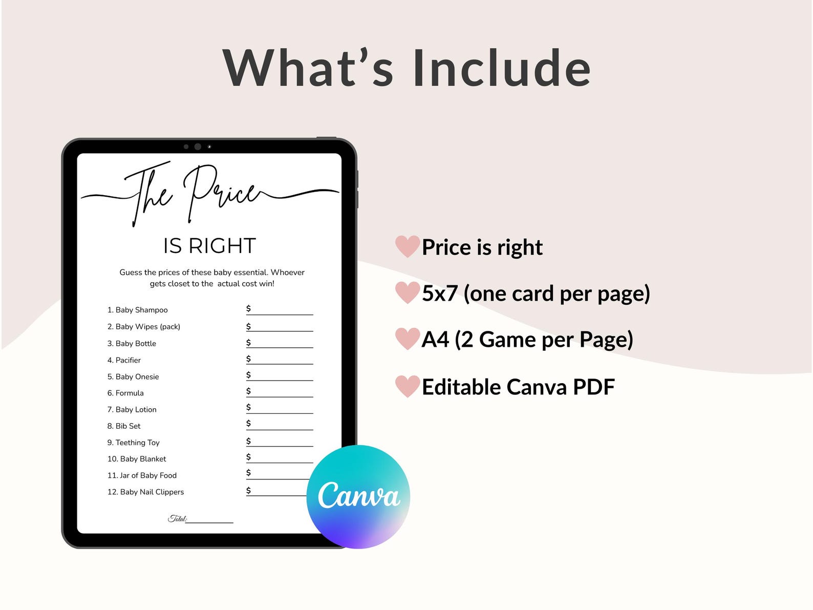 The Price is Right Baby Shower Game, Price Guessing Game, Baby Shower ...