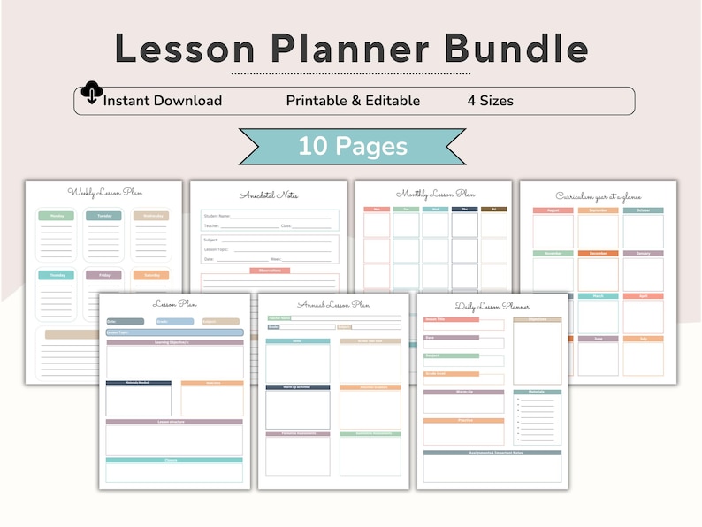 Lesson Planner Bundle, Weekly Lesson Plan, Teacher Lesson Planner ...