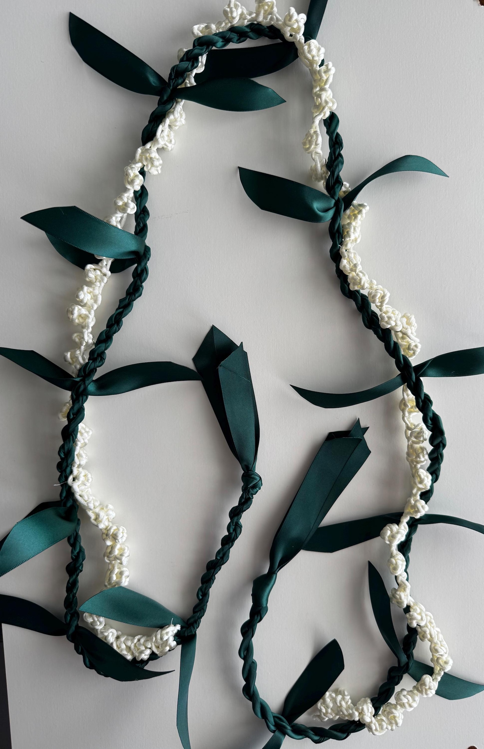 Graduation Maile Ti Leaf Ribbon Lei - Etsy