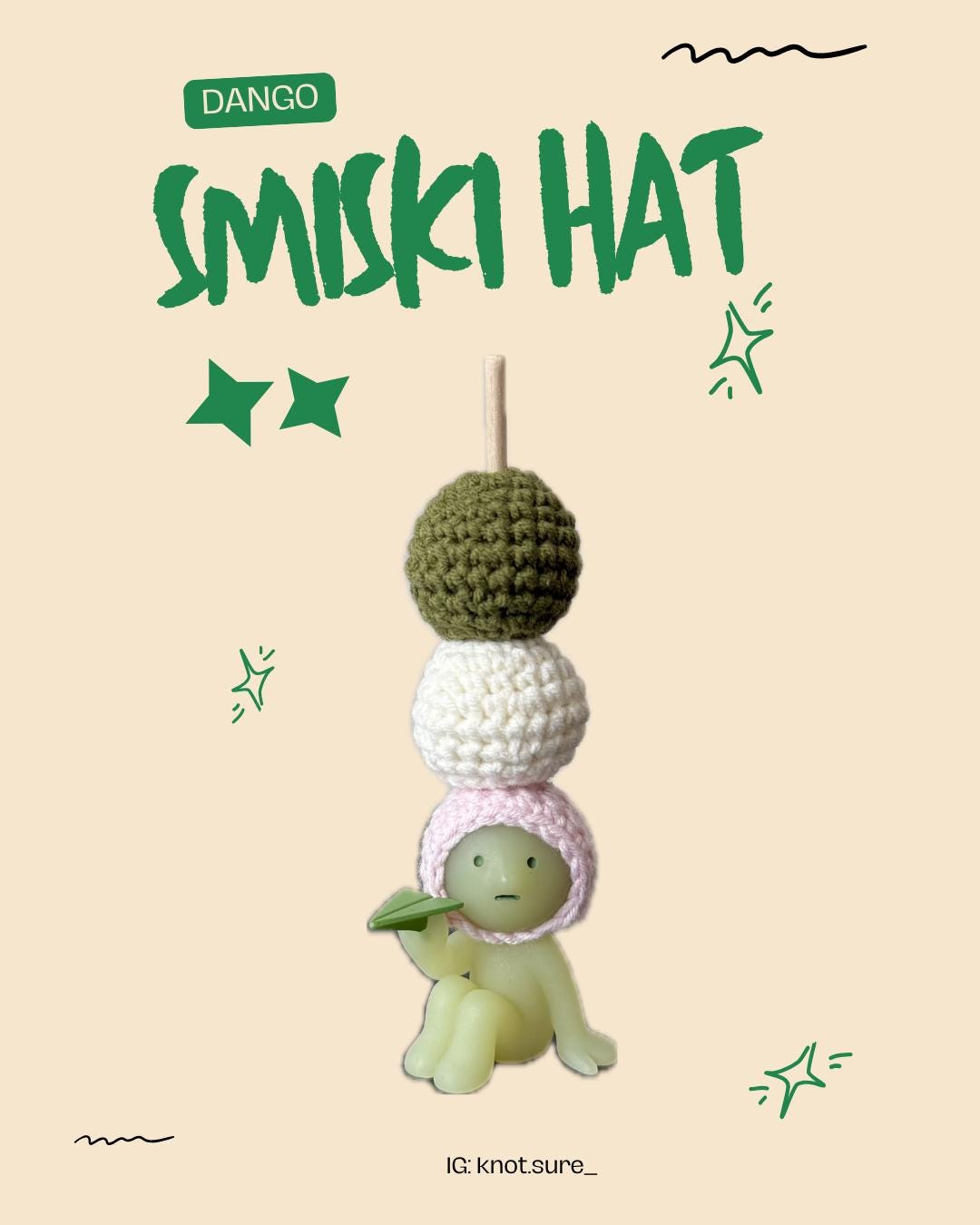Dango Smiski Crochet Hat [physical Item] - Etsy