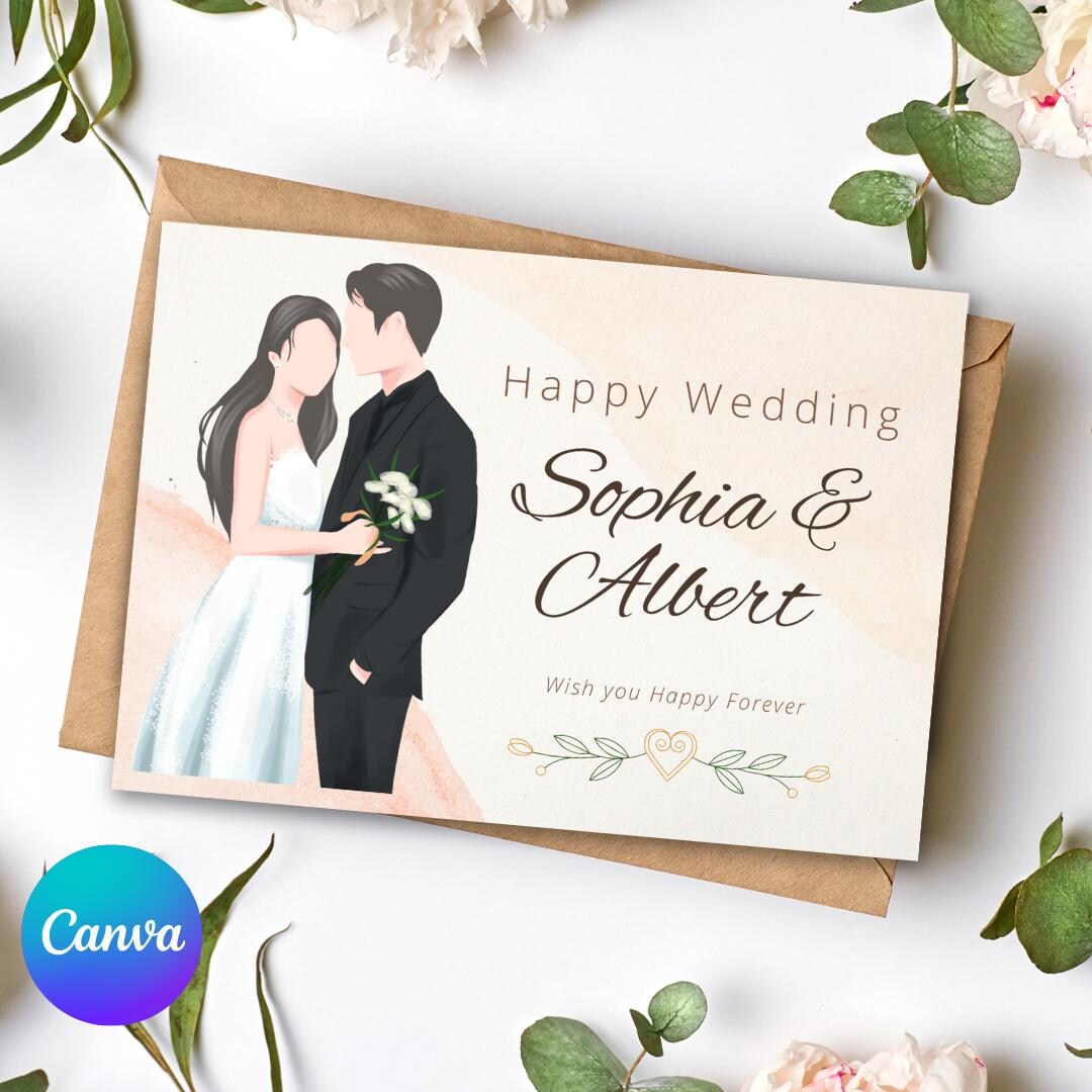 Editable Wedding Cards, Editable Template,canva Editable Cards, Wishing ...