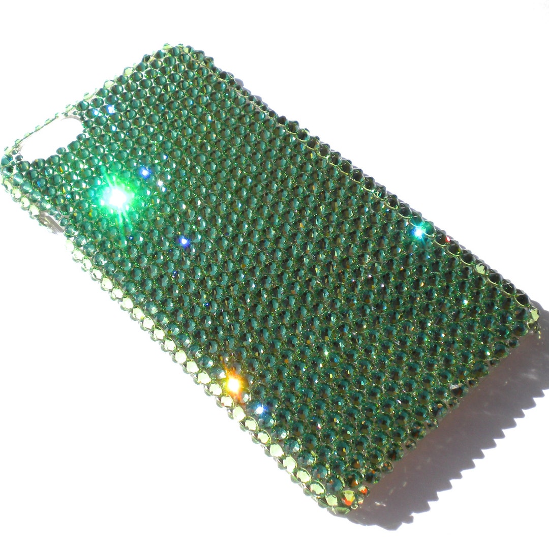 Green Apple Peridot Diamond Rhinestone BLING Back Case Bedazzled W ...