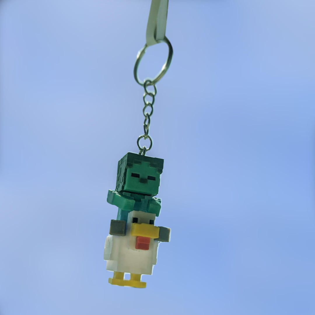 Chicken Jockey Keychain – 3D Printed Minecraft-inspired Chicken Jockey ...