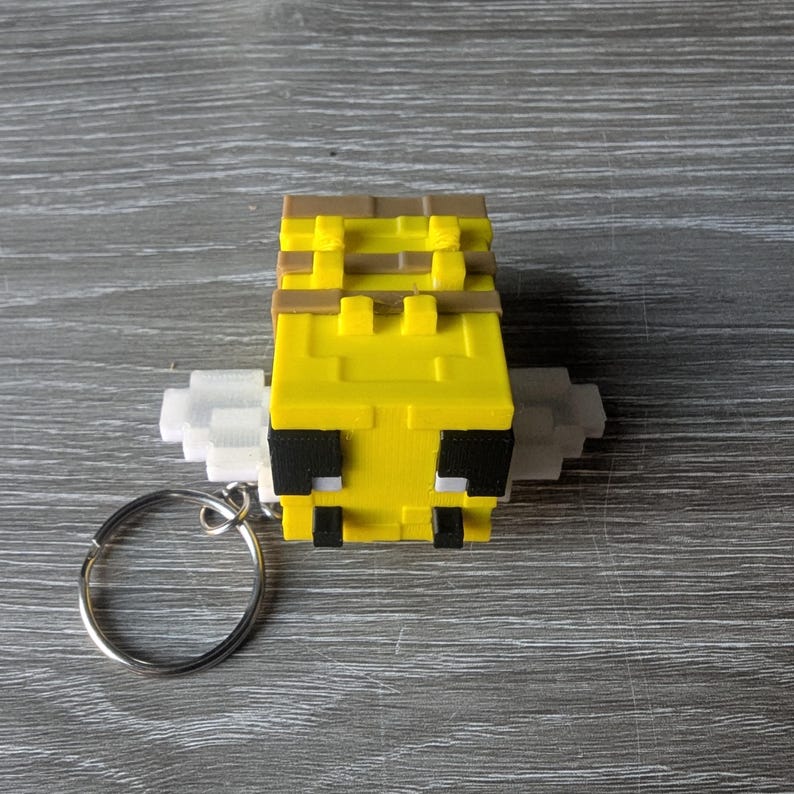 Happy Bee Keychain – 3D Printed Minecraft-inspired Companion - Etsy
