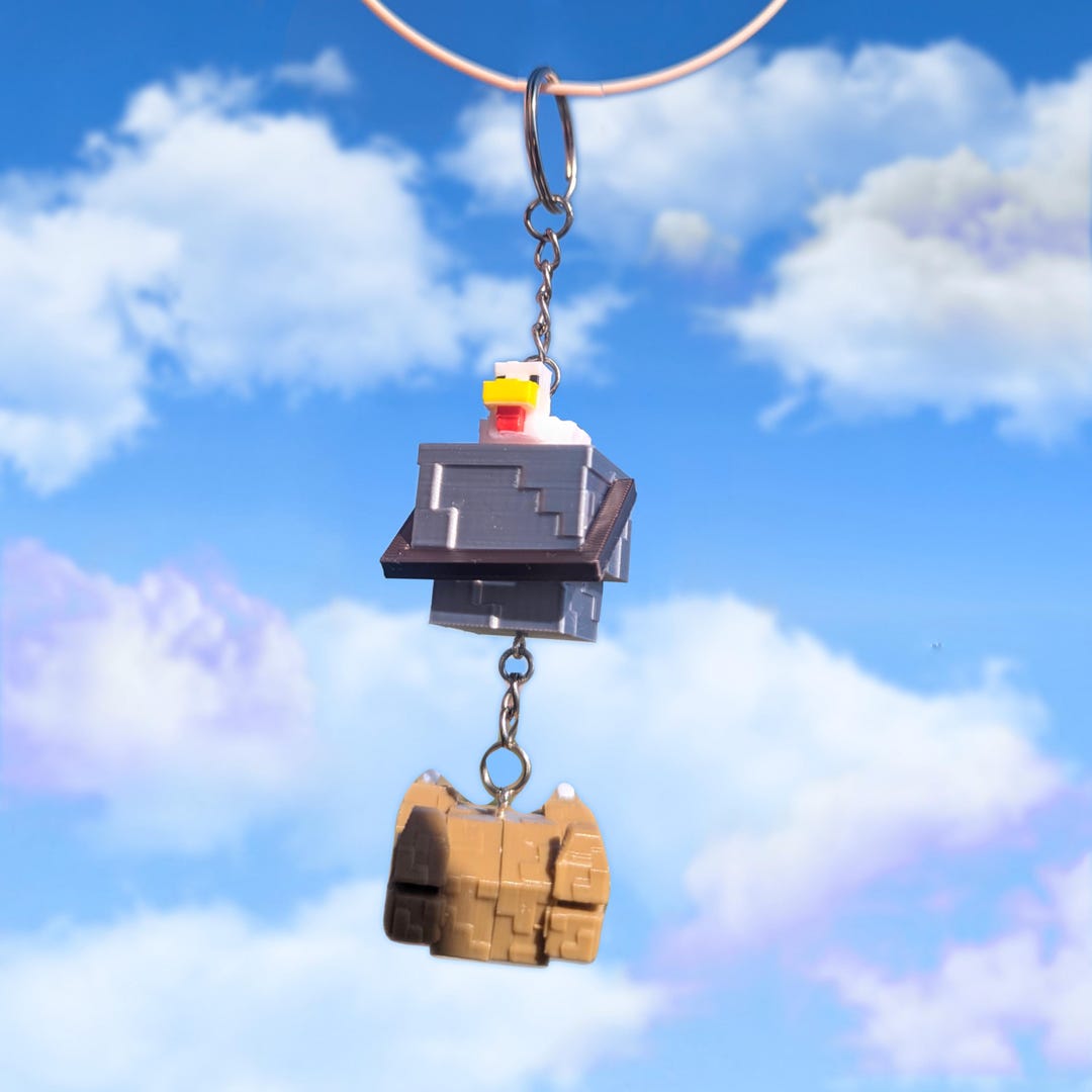 Steve's Lava Chicken Keychain - 3D Printed Minecraft-inspired Lava ...