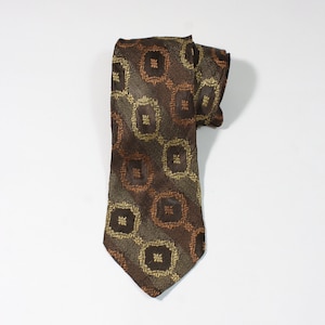 Vintage 1940s 50s Art Deco Rectangles Floral Pattern Dress Tie. Dark ...