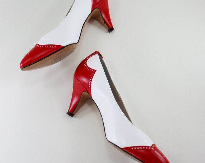 Red White Spectator Heels. Art Deco. Dance. Cocktail Party. - Etsy