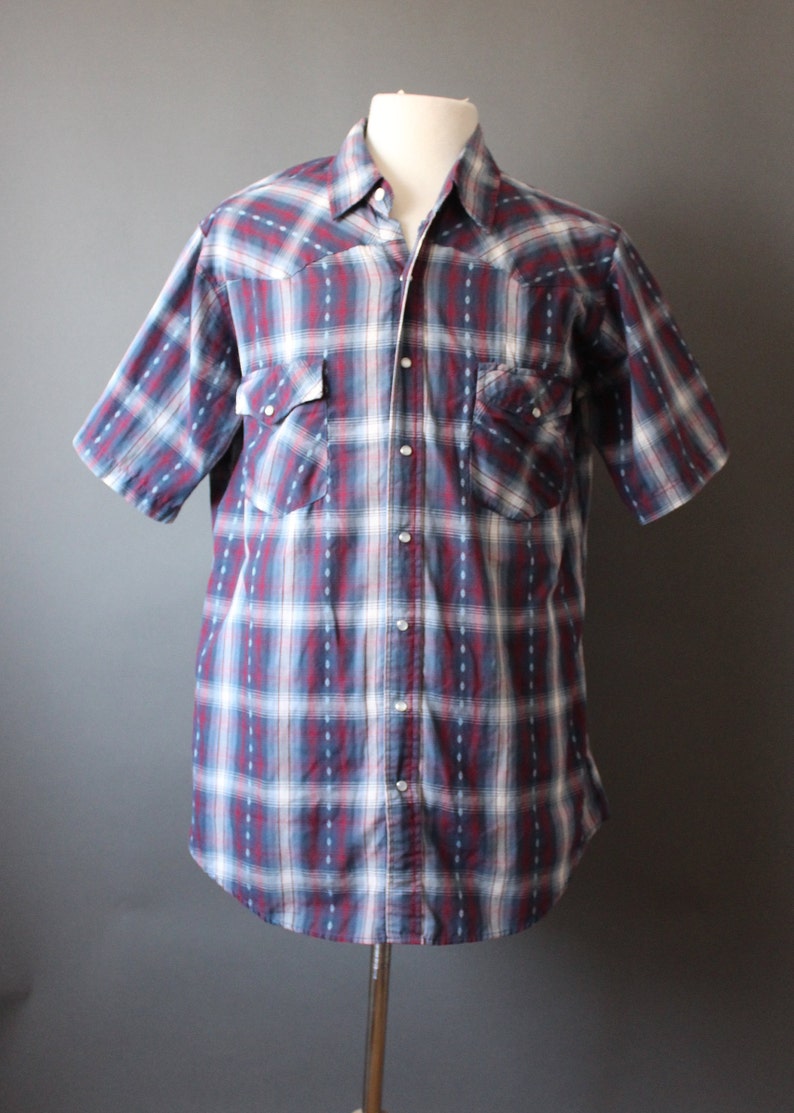 Mens Vintage Snap Western Shirt. Ranch Shirt. Cowboy Shirt. - Etsy