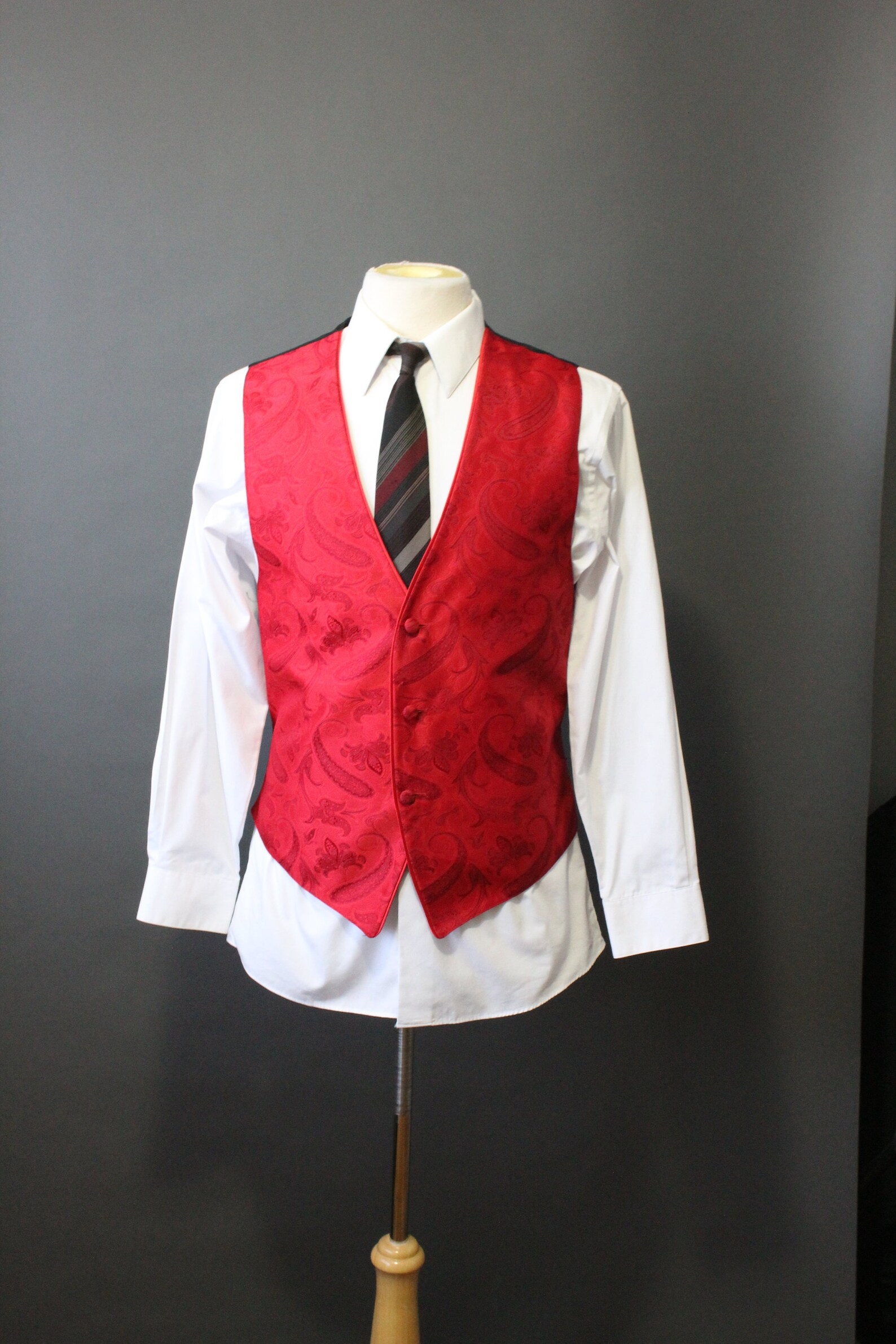 Mens Red Paisley Vest. Suit Vest. Dress Vest. Formal Vest. | Etsy