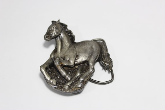 1970s Bergamot Brass Wild Horse Belt Buckle. Vintage.… - Gem