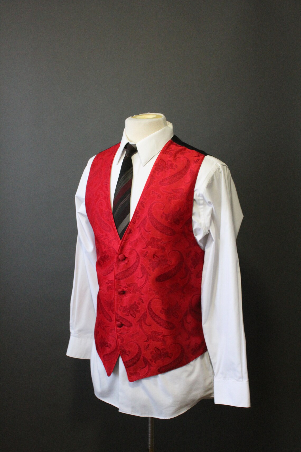 Mens Red Paisley Vest. Suit Vest. Dress Vest. Formal Vest. | Etsy