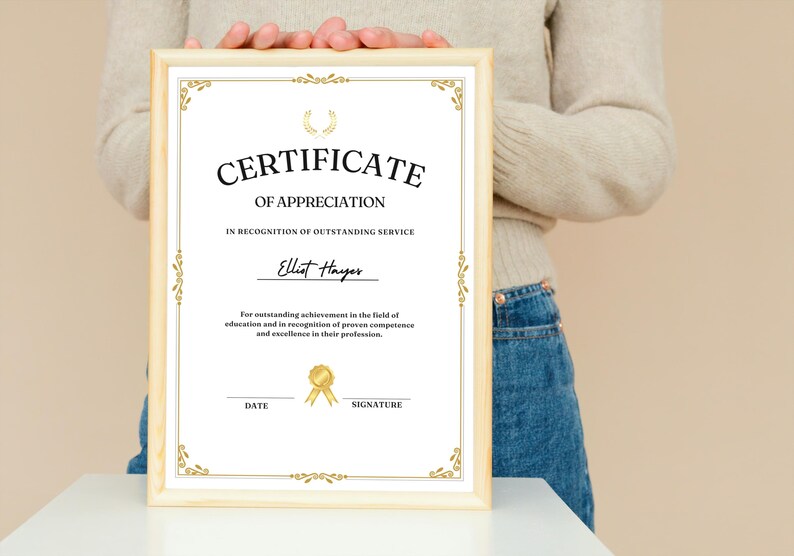 Editable Certificate of Appreciation Template | Printable Award ...