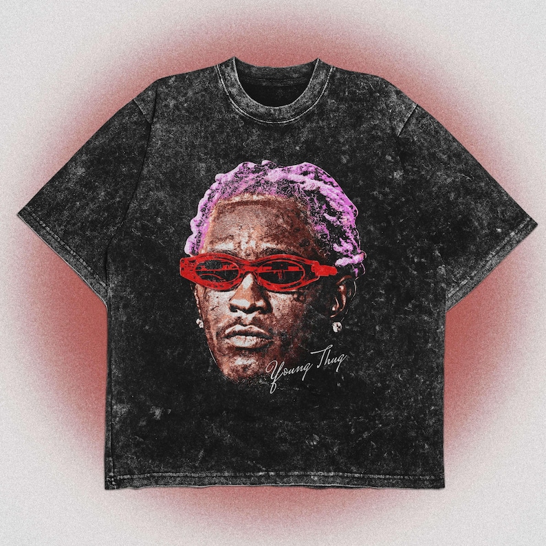 Vintage Young Thug T-shirt, Old School Rap Hoodie, Young Thug Rapper ...
