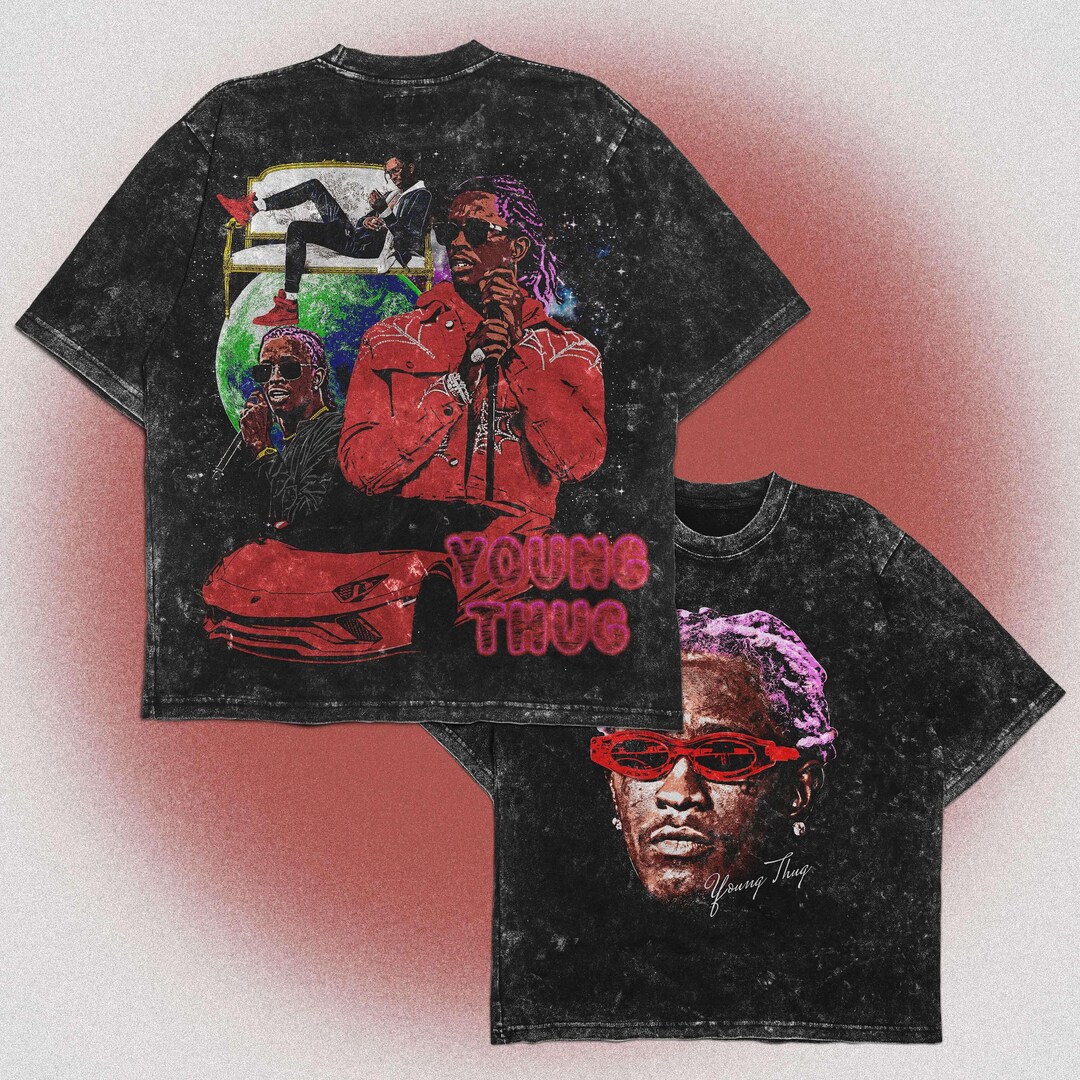 Vintage Young Thug T-shirt, Old School Rap Hoodie, Young Thug Rapper ...