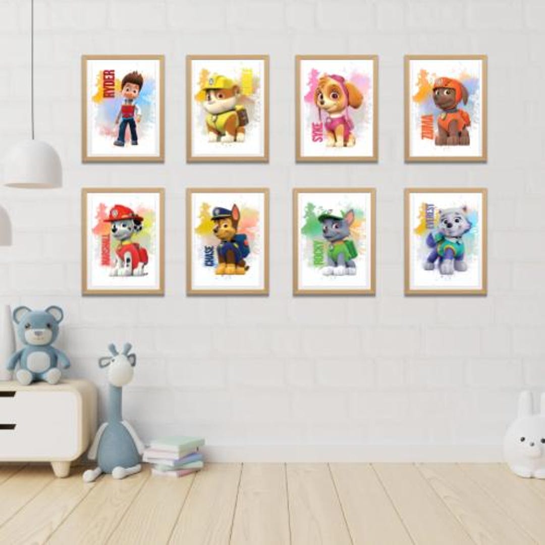 A4 Paw Patrol Digital Prints Wall Art - Kids Room Decor - 210mm X 297mm ...