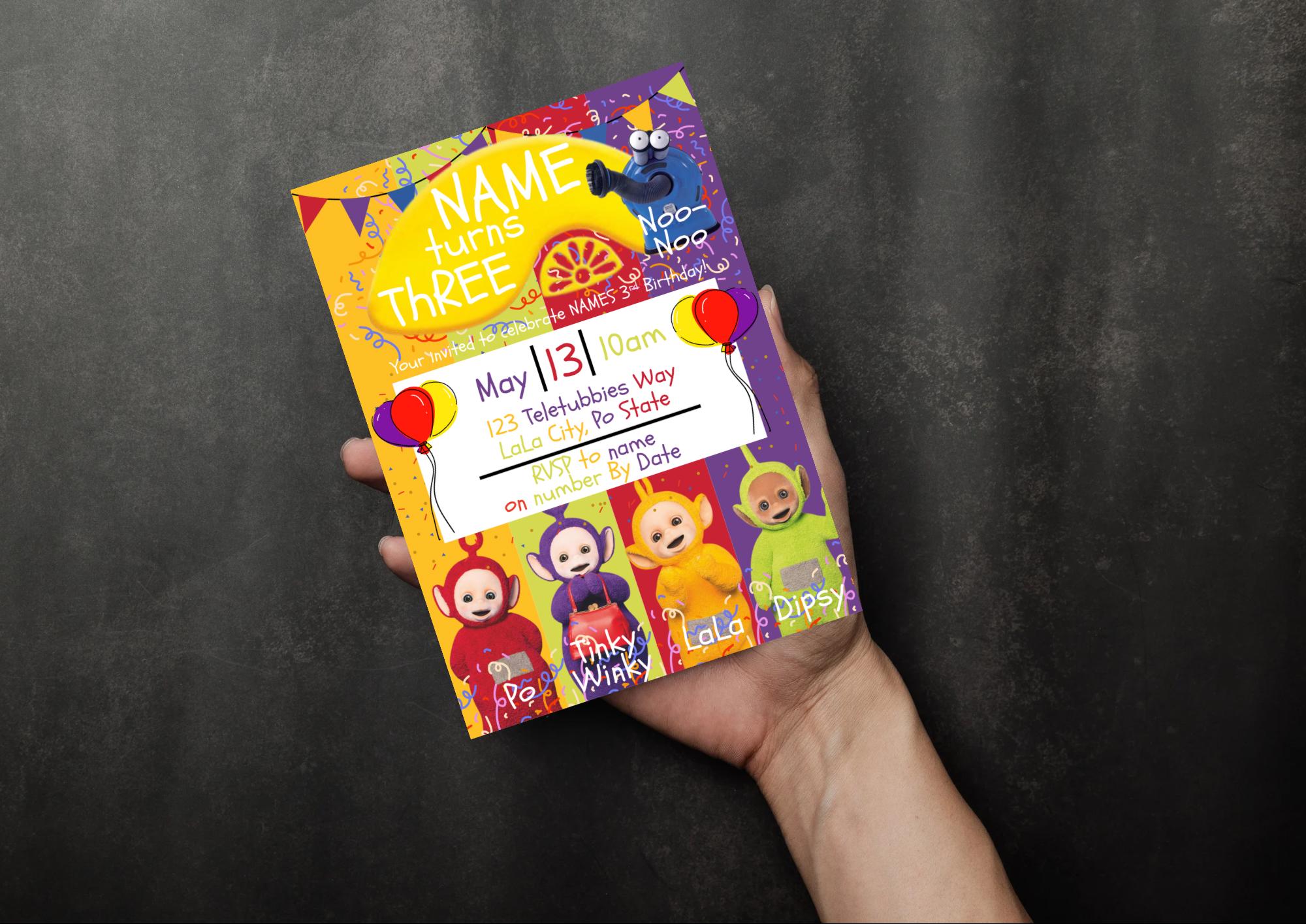 Teletubbies Editable Birthday Invitation Digital Download 5x7 - Etsy UK