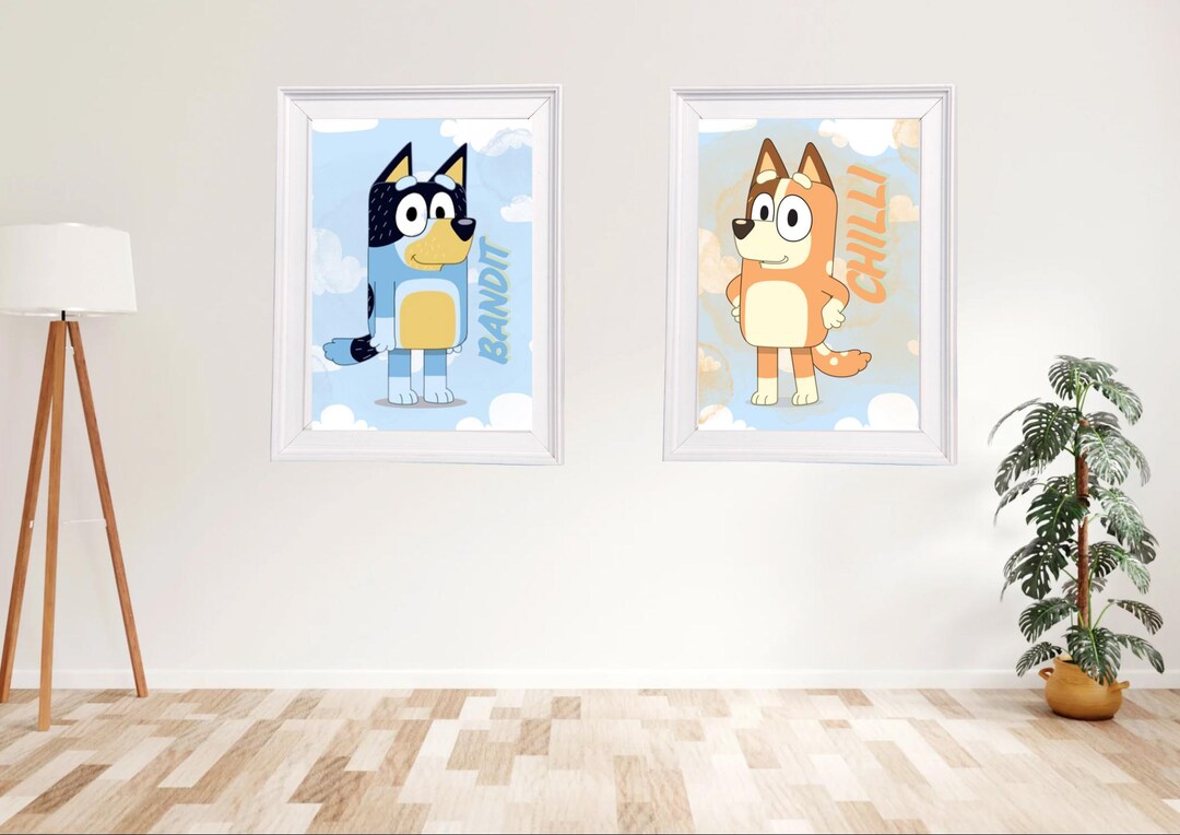 A4 Bluey Digital Prints Wall Art - Kids Room Decor - 210mm X 297mm ...