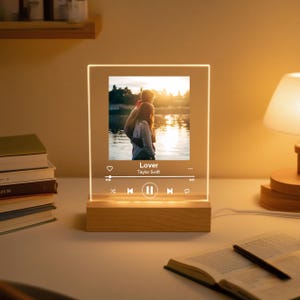 Personalized Music Photo LED Night Light: Custom Song Plaque Valentine ...