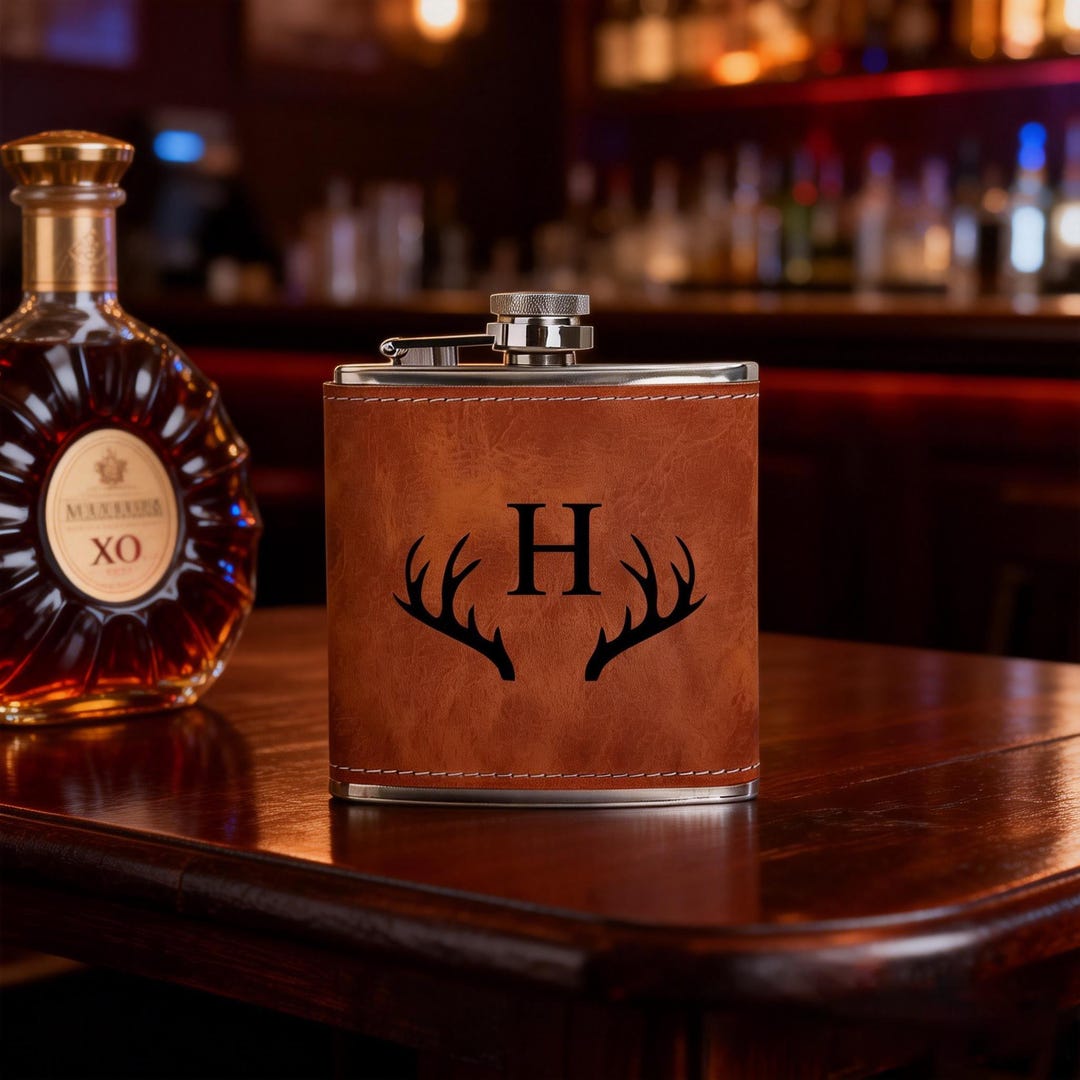 Personalized Engravable Leather Flask：valentine's Day Gift for ...