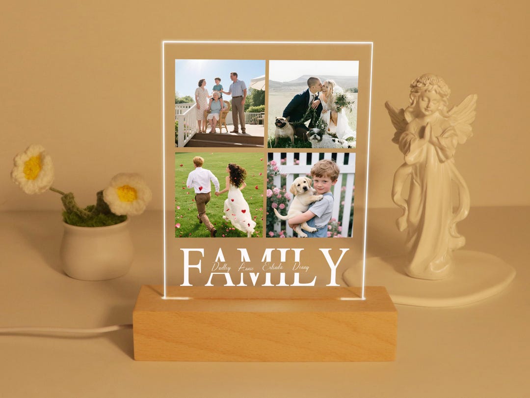 Personalized Family Photo Night Light: Custom LED Memorial Gift - Etsy